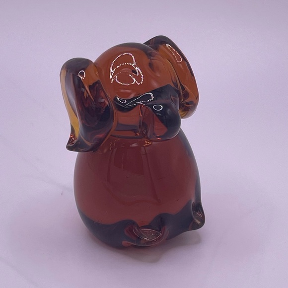 Art | Vintage Amber Elephant Art Glass Paperweight | Poshmark